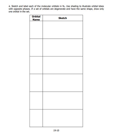 Sketch And Label Each Of The Molecular Orbitals In Chegg Com
