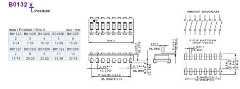 2 54mm DIP Switch SPST 4 Positions J Hook Tin Pin RoHS Directive
