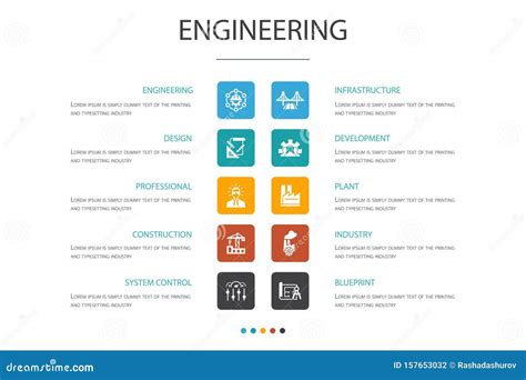 Engineering Infographic 10 Option Stock Vector Illustration Of Step