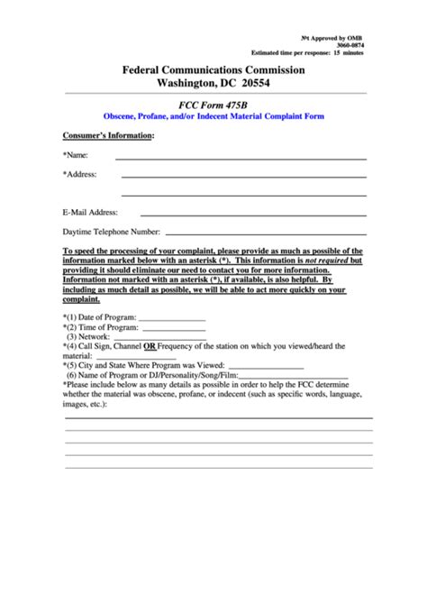 Top Fcc Complaint Form Templates Free To Download In Pdf Format