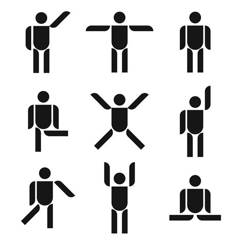 Man Basic Posture Vector Icon Set 11186918 Vector Art At Vecteezy