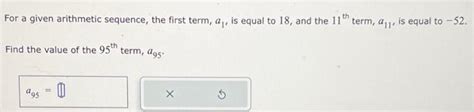 Solved For A Given Arithmetic Sequence The First Term A1