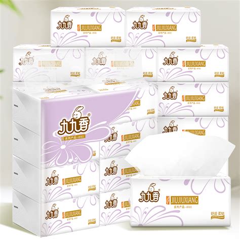 九九香原生木浆抽纸加厚8包大包婴儿宝宝面巾纸家用实惠特惠装纸虎窝淘