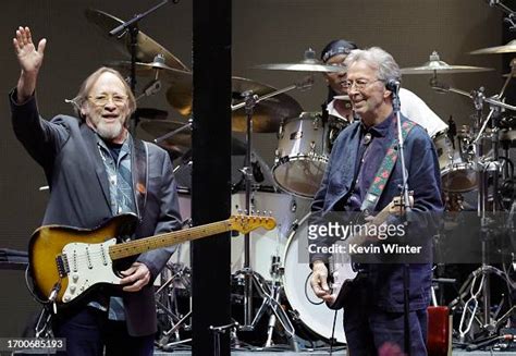 Stephen Stills And Eric Clapton Perform Onstage During Day 2 Of Eric
