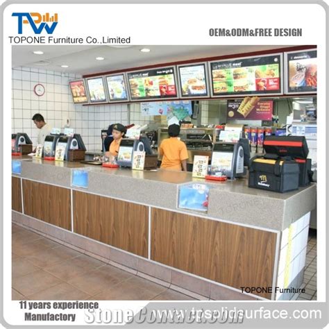 Artificial Marble Stone Cashier Counter Table Tops For Restaurant