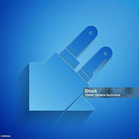파란색 배경에 격리 된 종이 절단 나이프 아이콘 칼 기호입니다 종이 아트 스타일입니다 벡터 일러스트레이션 강철에 대한 스톡 벡터 아트 및 기타 이미지 Istock