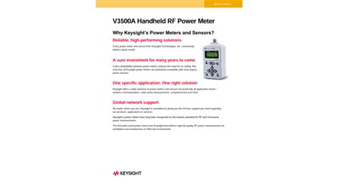 V3500a Handheld Rf Power Meter Keysight