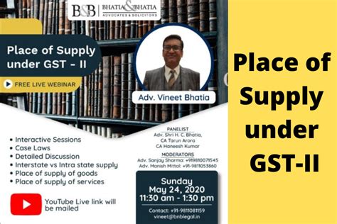 Webinar On Place Of Supply Under Gst Ii