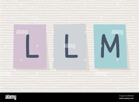 LLM Large Language Model Acronym On Sticky Notes Vector Illustration