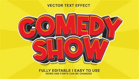 Premium Vector 3d Editable Comedy Show Text Effect Style Template