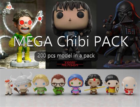 D STL MEGA Chibi PACK Pcs Models D Print File High Etsy