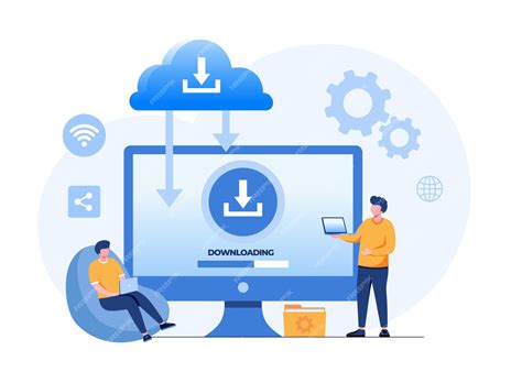 Premium Vector Cloud System File Download Database Protection Concept Data Center File