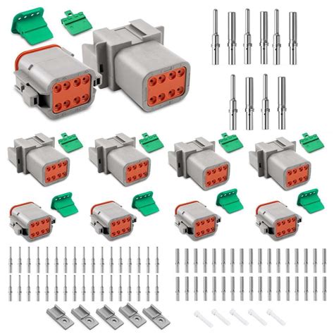Caijiexi Dt Connectors With Terminal Kit Wire Gauge 16 20 Connector Wedge Lock Stopper Round