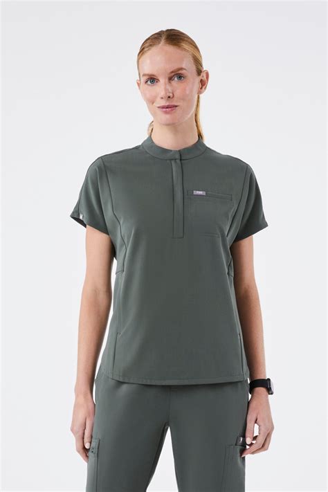 Womens Bonsai Montex Mock Neck Scrub Top Medical Scrubs Outfit