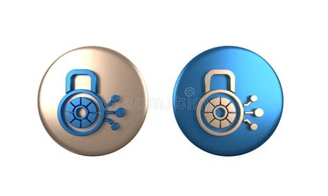 Colorful Cyber Security Icon Isolated On White Background Closed