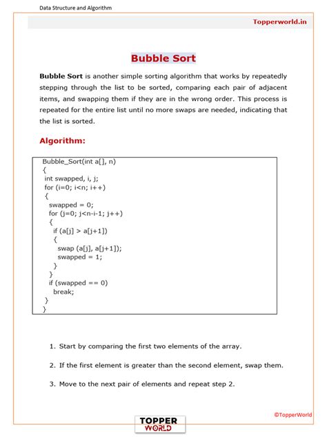 bubble sort pdf