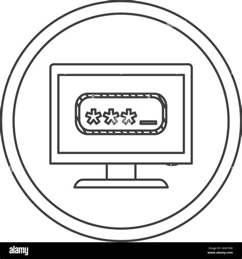 Computer With Login And Password Icon Over White Background Vector