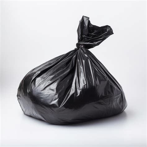 Una Bolsa De Basura Negra Aislada Sobre Un Fondo Blanco Foto Premium