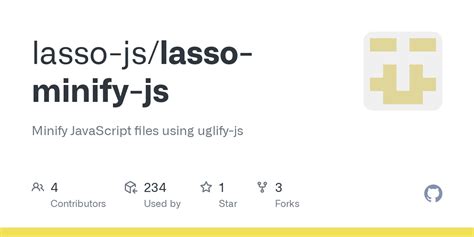 Github Lasso Jslasso Minify Js Minify Javascript Files Using Uglify Js