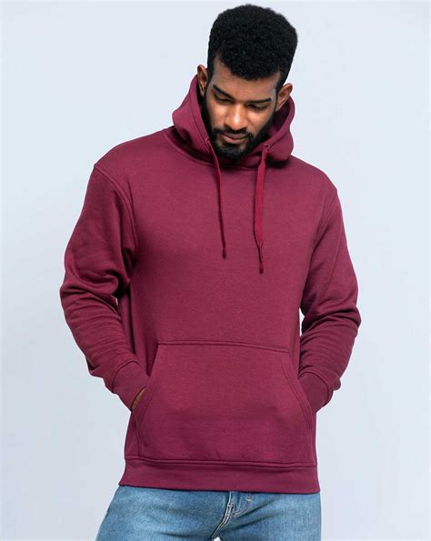 Мужской худи с капюшоном JHK, KANGAROO, бордовый, размер XL, тёплое ...