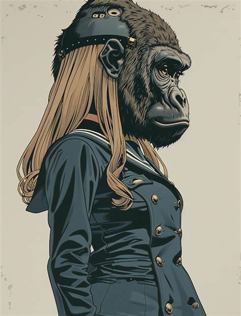 Premium Photo A Drawing Of A Gorilla From The Film