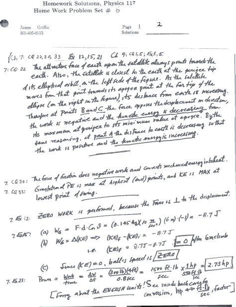 Solved Problems On Work And Force Homework Phys 117 Docsity