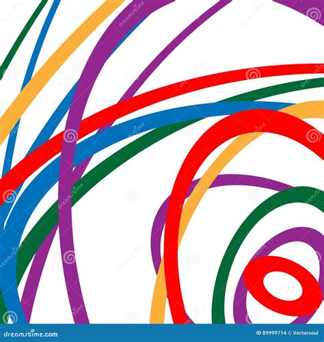 Circular Spirally Abstract Pattern With Colorful Ellipses Random Circles Stock Vector