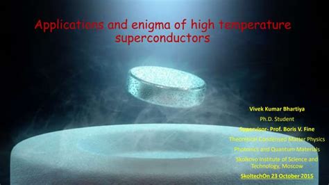 Superconductors And Their Applications Pptx