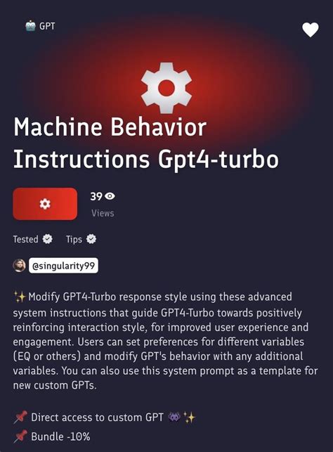 Machine Behavior Modification Prompts Gpt4 Turbo 👾 R Aiprompt Requests