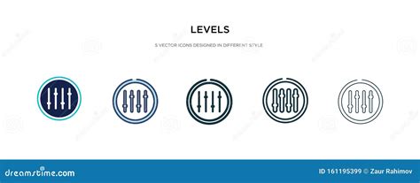 Levels Icon In Different Style Vector Illustration Two Colored And Black Levels Vector Icons