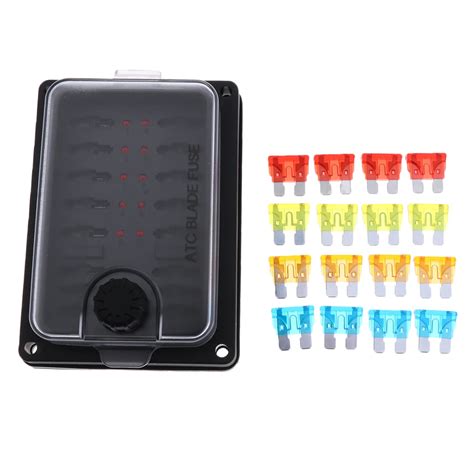 10 Way Car Boat Auto Waterproof Blade Fuse Box Holder Block Atc With