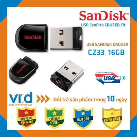 [chÍnh HÃng]usb Sandisk Cz33 Cruzer Fit 16gb Usb 2 0 Bảo Hành 60