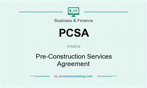 Pcsa Pre Construction Services Agreement In Business And Finance By
