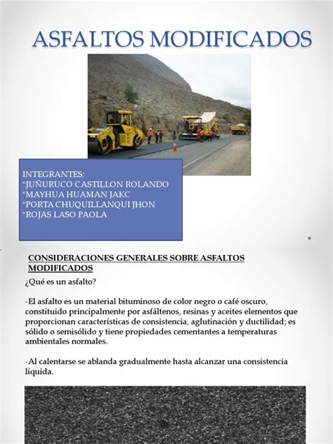Asfaltos Modificados Pdf Neumático Caucho Natural