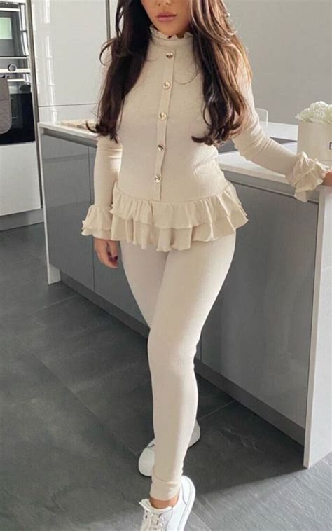 Beige Gold Button Frill 2 Piece Co Ord Set Silkfred In 2024 Co Ord