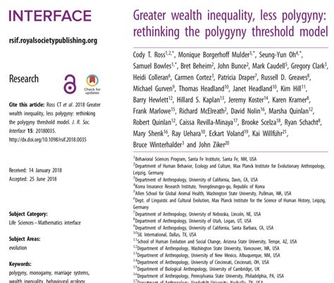 No Thats Not Polygyny… Comments On Ross Et Al 2018 Muse