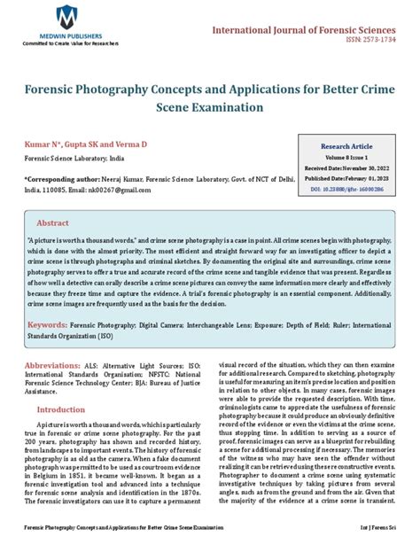 Forensic Photography Concepts And Applications For Better Crime Scene Examination Pdf Crime