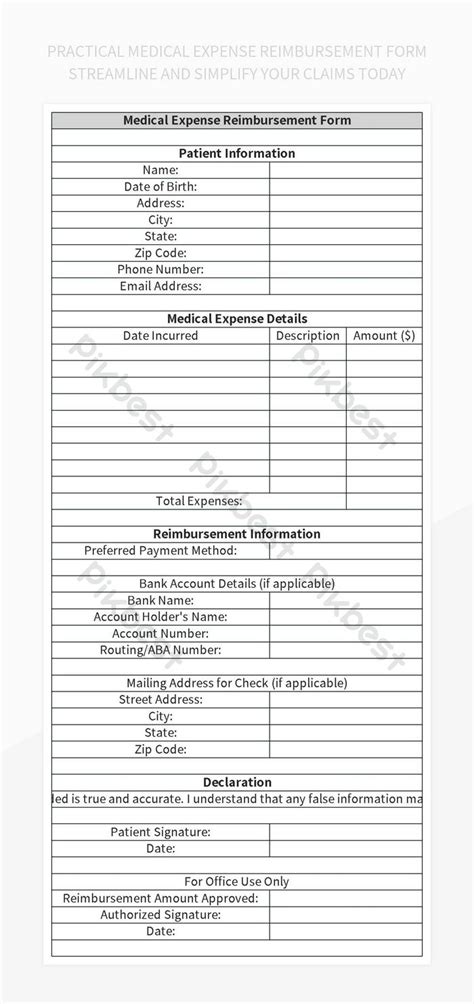 Practical Medical Expense Reimbursement Form Streamline And Simplify Your Claims Today Excel