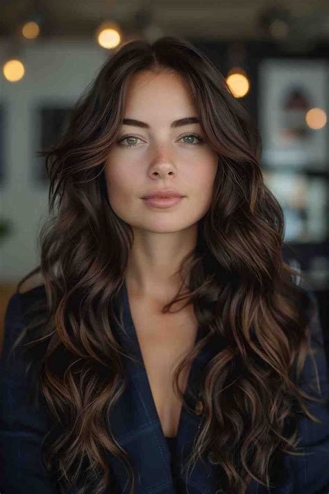 Top 2025 Long Haircuts Deep Chocolate Soft Wave Perm Curls For Long