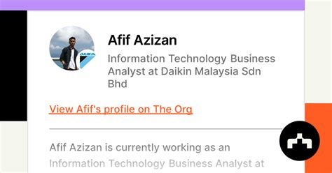 Afif Azizan Information Technology Business Analyst At Daikin