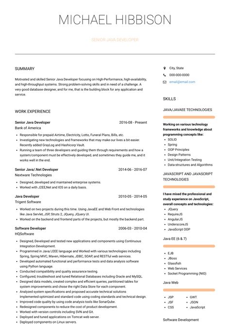 Java Developer Resume Sample Java Developer Resume Samples And Templates Visualcv Williamson