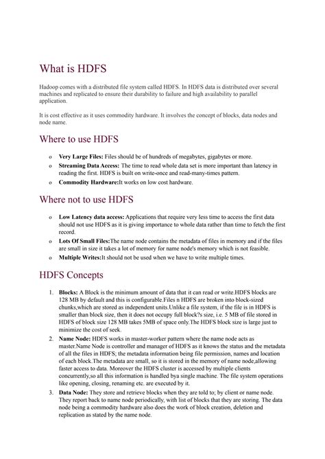 Solution What Is Hdfs Notes Studypool