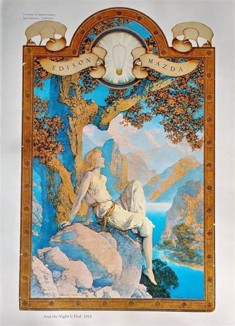 Maxfield Parrish Vintage Print And The Night Is Fled Etsy