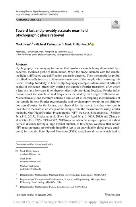Toward Fast And Provably Accurate Near Field Ptychographic Phase