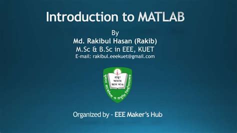 Workshop On Matlab And Simulink Pptx Physics Science
