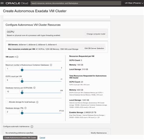 autonomous vm cluster node subsetting on autonomous database on exadata