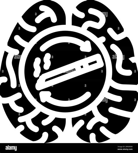 Addiction Nicotine Tobacco Glyph Icon Vector Illustration Stock Vector