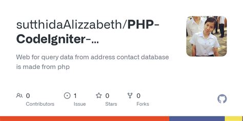 Github Sutthidaalizzabeth Php Codeigniter Addressbook Web For Query Data From Address Contact