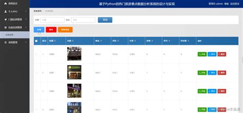 基于python热门旅游景点数据分析系统设计与实现 基于python设计景区 csdn博客