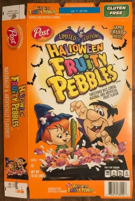 Post Fruity Pebbles Fun Coloring Activity Cereal Box Flintstones Flat